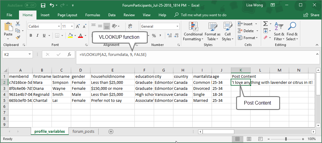View forum data with profile variables – Alida Help Center