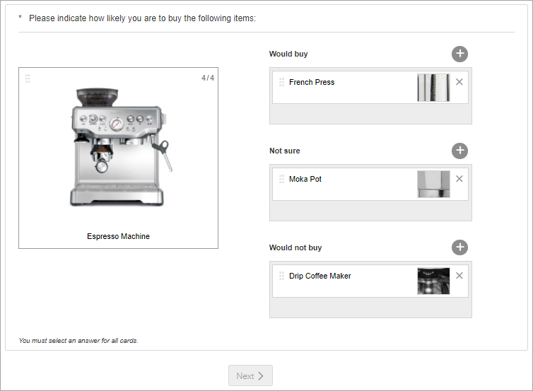 Single Choice Grid questions – Alida Help Center