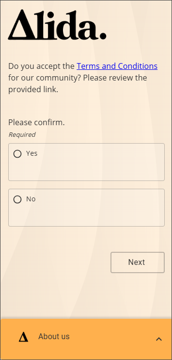 How do I display terms and conditions to survey participants as a link ...