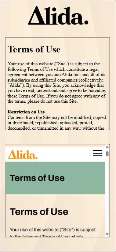 How do I display scrollable terms and conditions text to survey ...